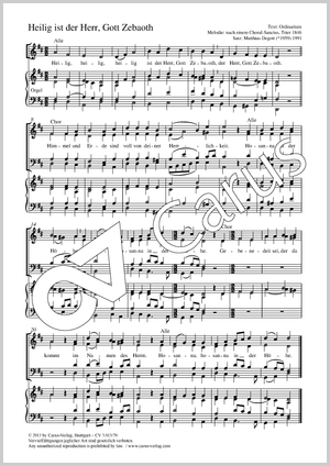 Matthias Degott (arr.): Heilig ist der Herr, Gott Zebaoth - Noten