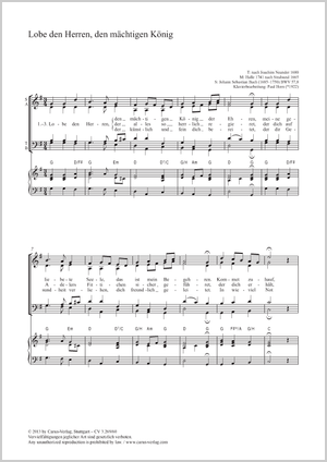 Bach: Lobe den Herren, den mächtigen König - Noten