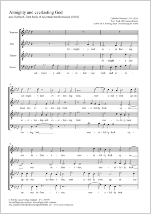 Orlando Gibbons: Almighty and everlasting God - Noten