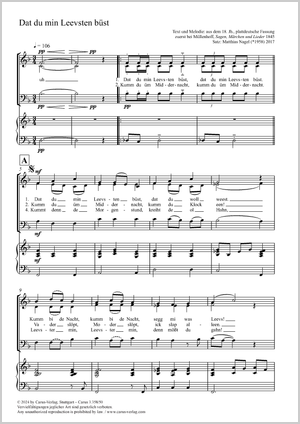 Matthias Nagel (arr.): Dat du min Leevsten büst - Noten