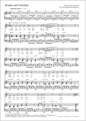 Peter Schindler: Knabe und Veilchen - Noten