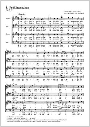 Carl Ecker: Frühlingsnahen - Noten
