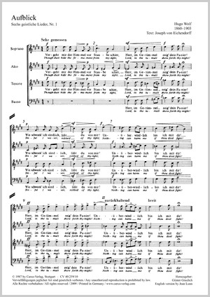 Hugo Wolf: Eichendorff-Lieder Nr. 1 und 6 - Noten