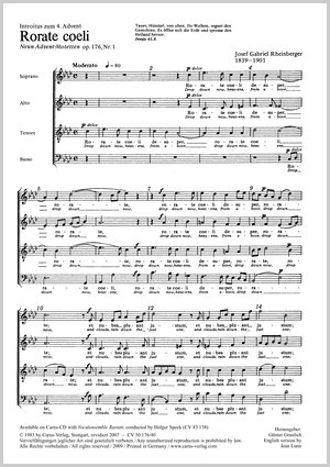 Josef Gabriel Rheinberger: Rorate coeli - Noten