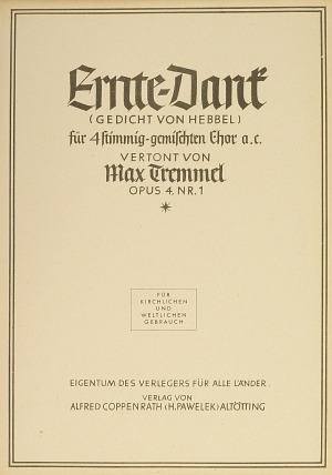 Max Tremmel: Ernte-Dank - Sheet music