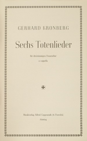 Kronberg: Sechs Totenlieder - Noten